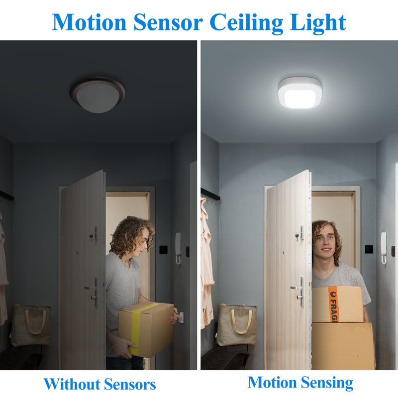 Toowell Motion Sensor Ceiling Light Battery Operated Wireless Motion Activated LED Light Indoor ...